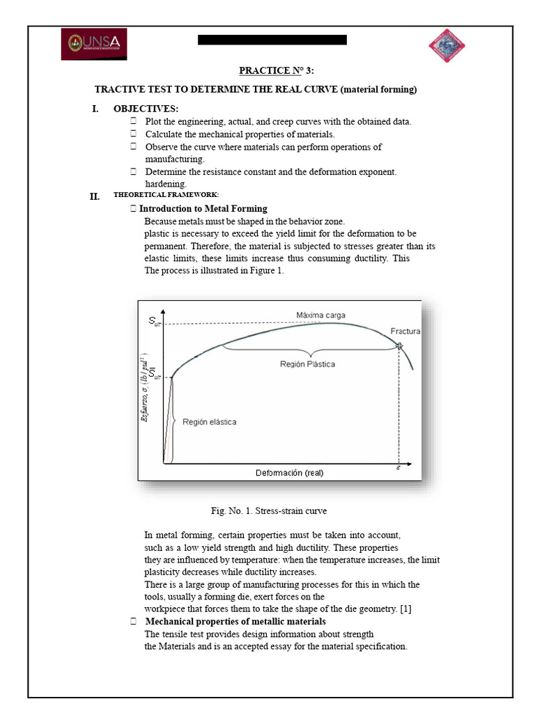 Practice 3 Tensile Test | PDF | Deformation (Engineering) | Yield ...
