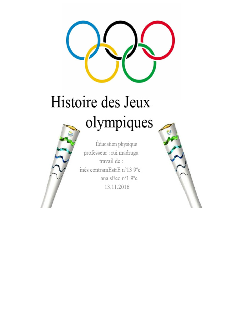 Histoire des Jeux Olympiques : Origines et Évolution | PDF | Jeux ...