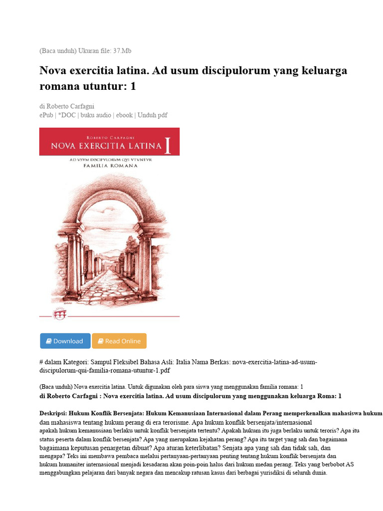 Nova Exercitia Latina untuk Siswa | PDF
