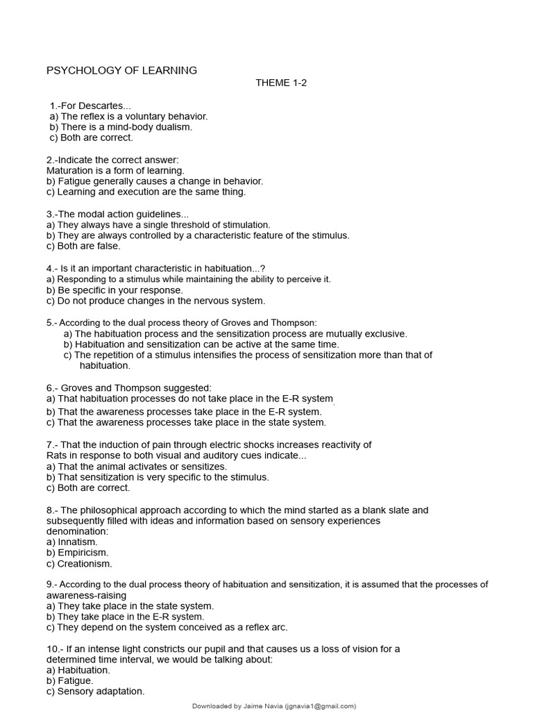 Psychology of Learning Concepts | PDF | Learning | Psychological Concepts