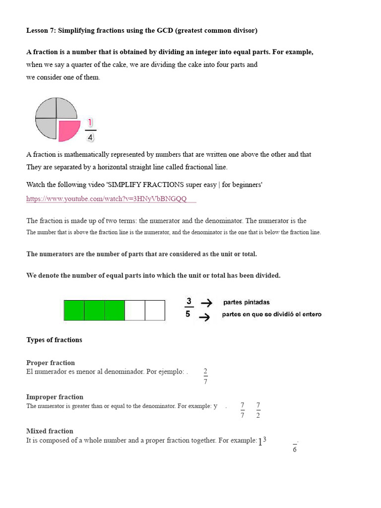 7 Simplify Fractions Using The GCD | PDF | Arithmetic | Division ...
