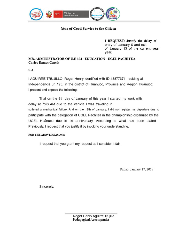 338482491-Request For Justification of Delay | PDF