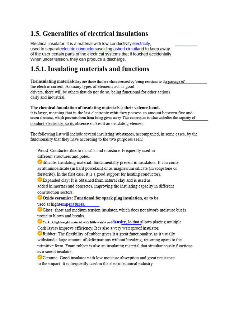 1.5. Generalities of Electrical Insulations: Insulating Materials | PDF | Dielectric | Capacitor