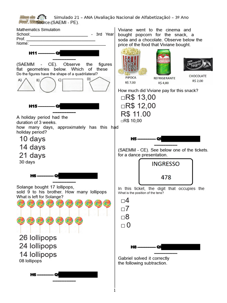 Simulated 21 (3rd Year - Math - Elementary Education) - (Blog of Prof ...