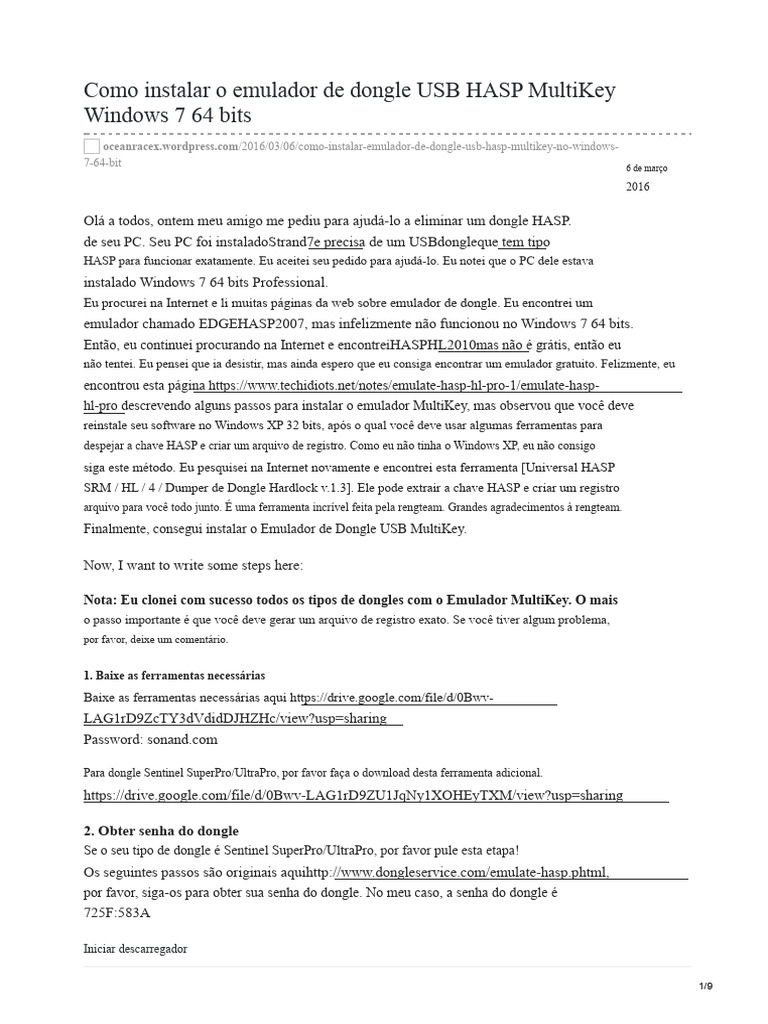 Instalação do Emulador MultiKey no Windows 7 | PDF | Microsoft Windows ...