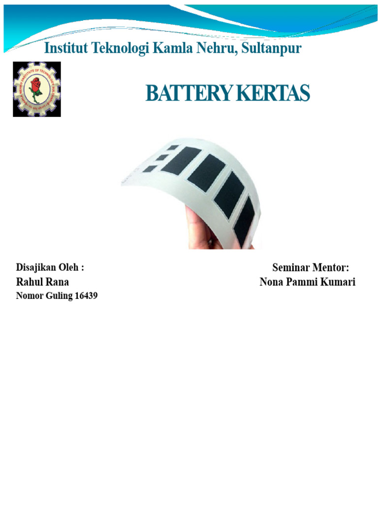 Inovasi Baterai Kertas: Energi Fleksibel | PDF
