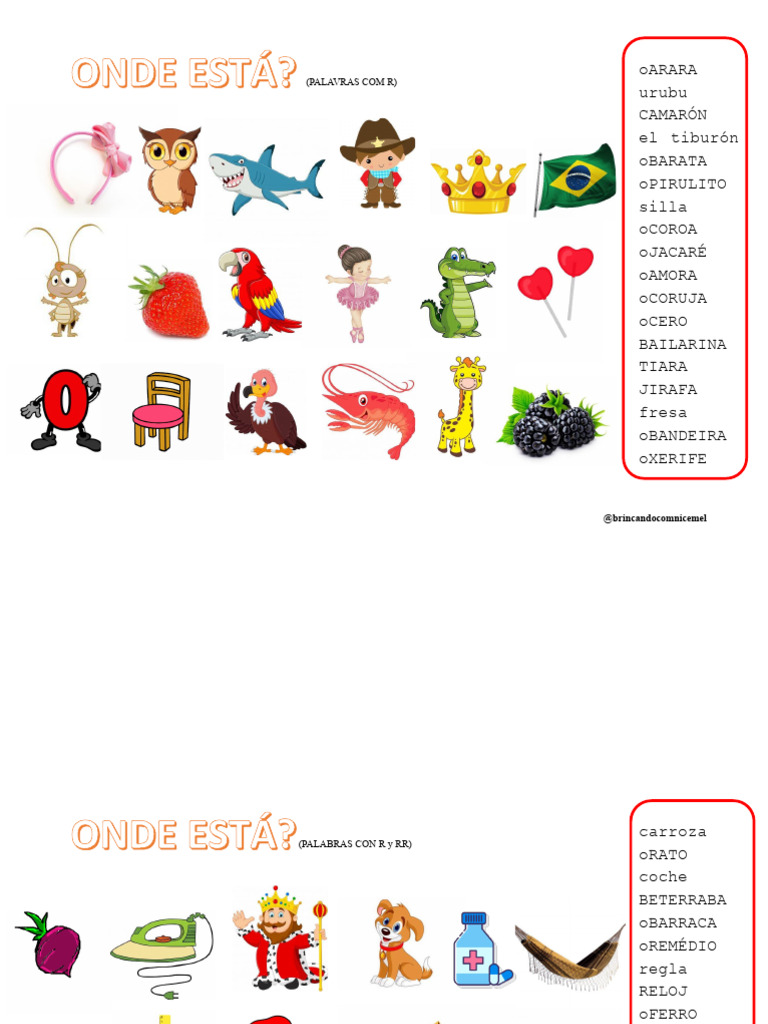 ¿Dónde Están Las Palabras Con R y RR? | PDF