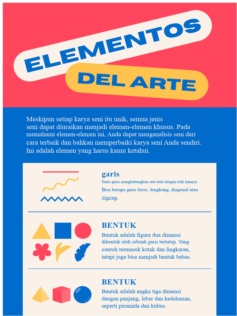 Biru Merah Dan Kuning Rata Elemen Seni Seni Visual Infografis | PDF
