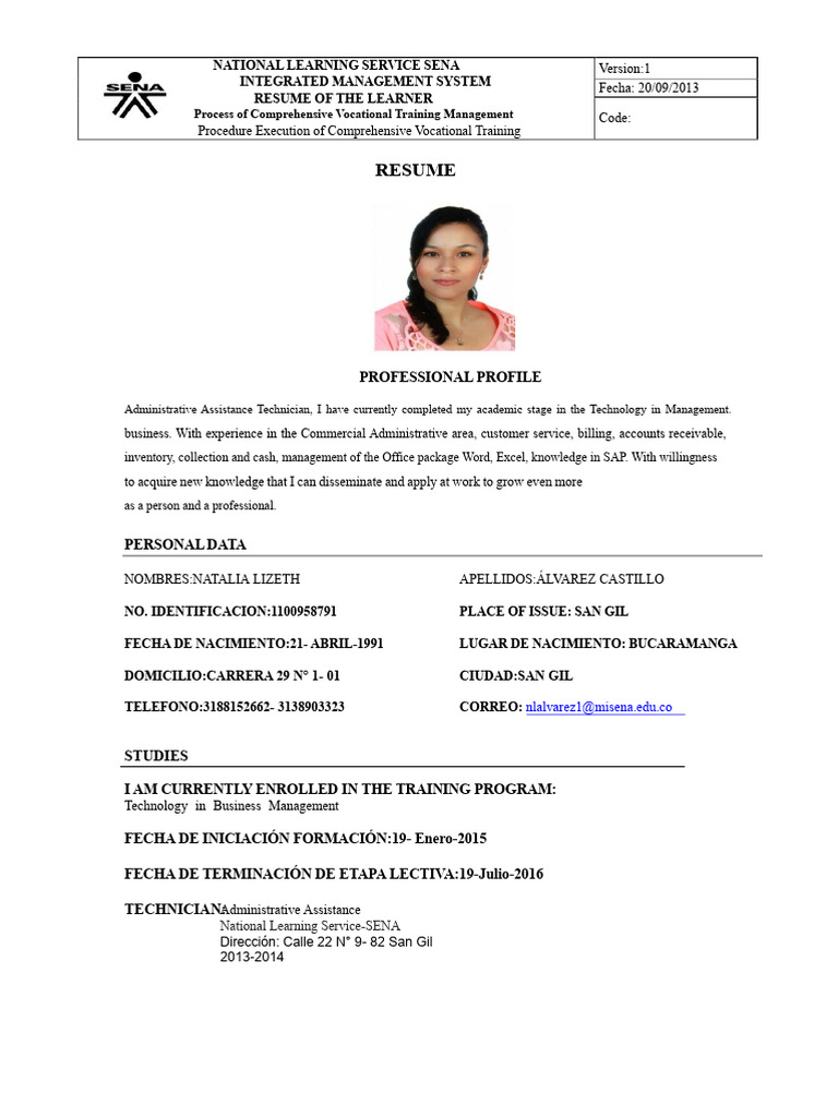 Resume of Learner | PDF | Vocational Education | Apprenticeship