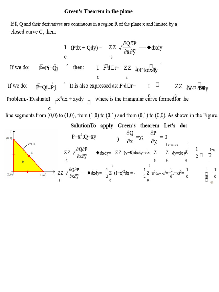 09A Green's Theorem An Application | PDF | Integral | Functions And ...