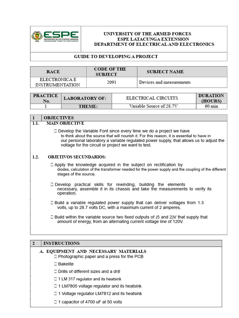 Variable Source Report | PDF | Rectifier | Power Supply
