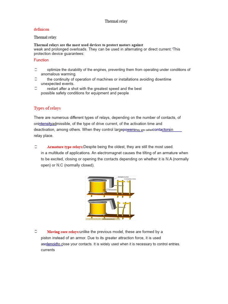 Thermal Relay | PDF | Relay | Electric Motor