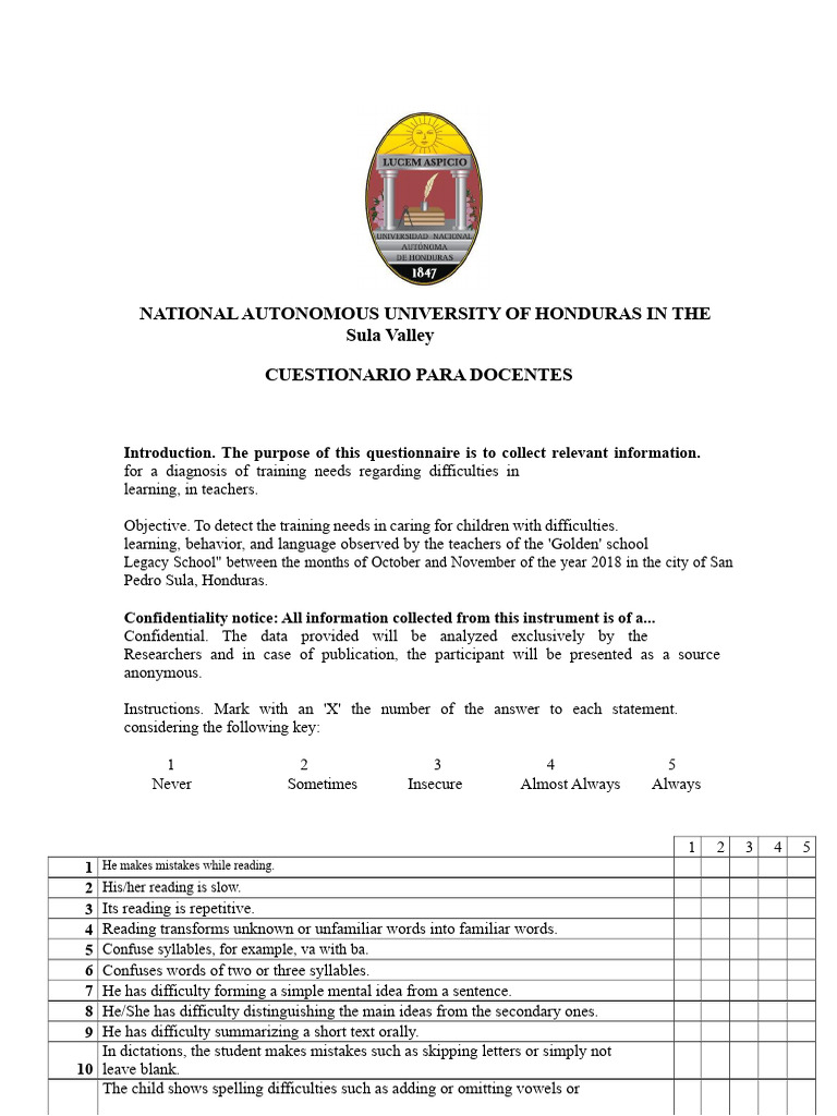 Educational Likert Scale For Teachers | PDF | Learning | Language ...