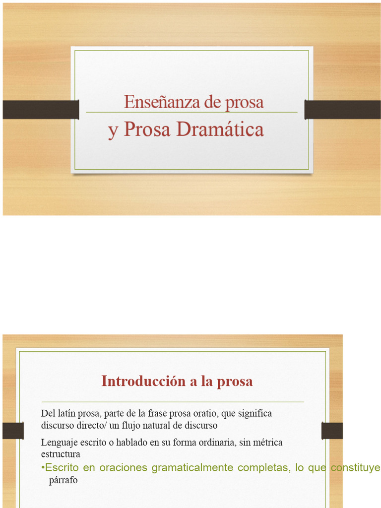 Enseñanza de La Prosa y El Drama | PDF | Comedia | Oración (Lingüística)