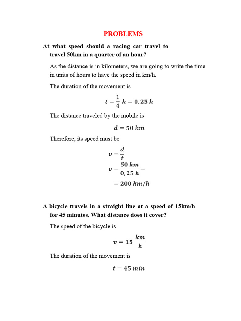 MRU Exercises | PDF | Speed | Area