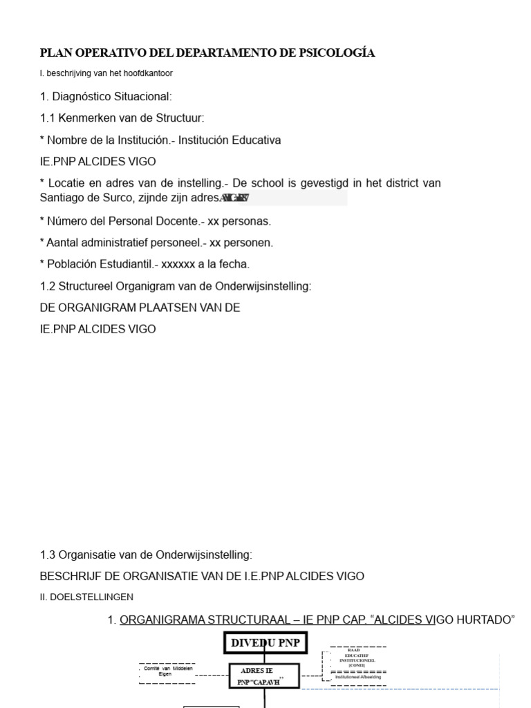 Operationeel Plan Van de Afdeling Psychologie | PDF