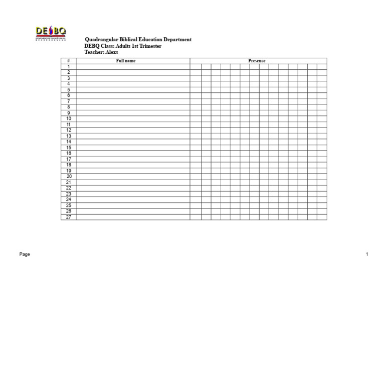Attendance List Template | PDF