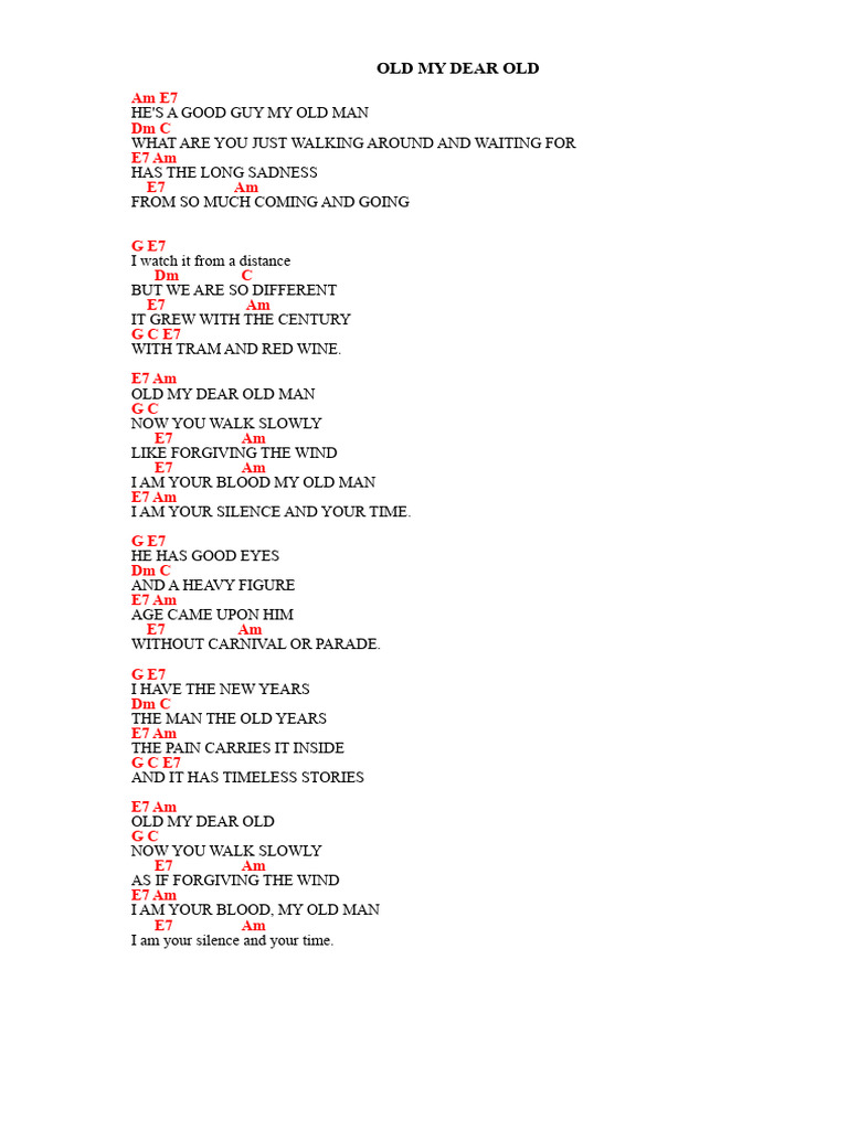 Old My Dear Old | PDF