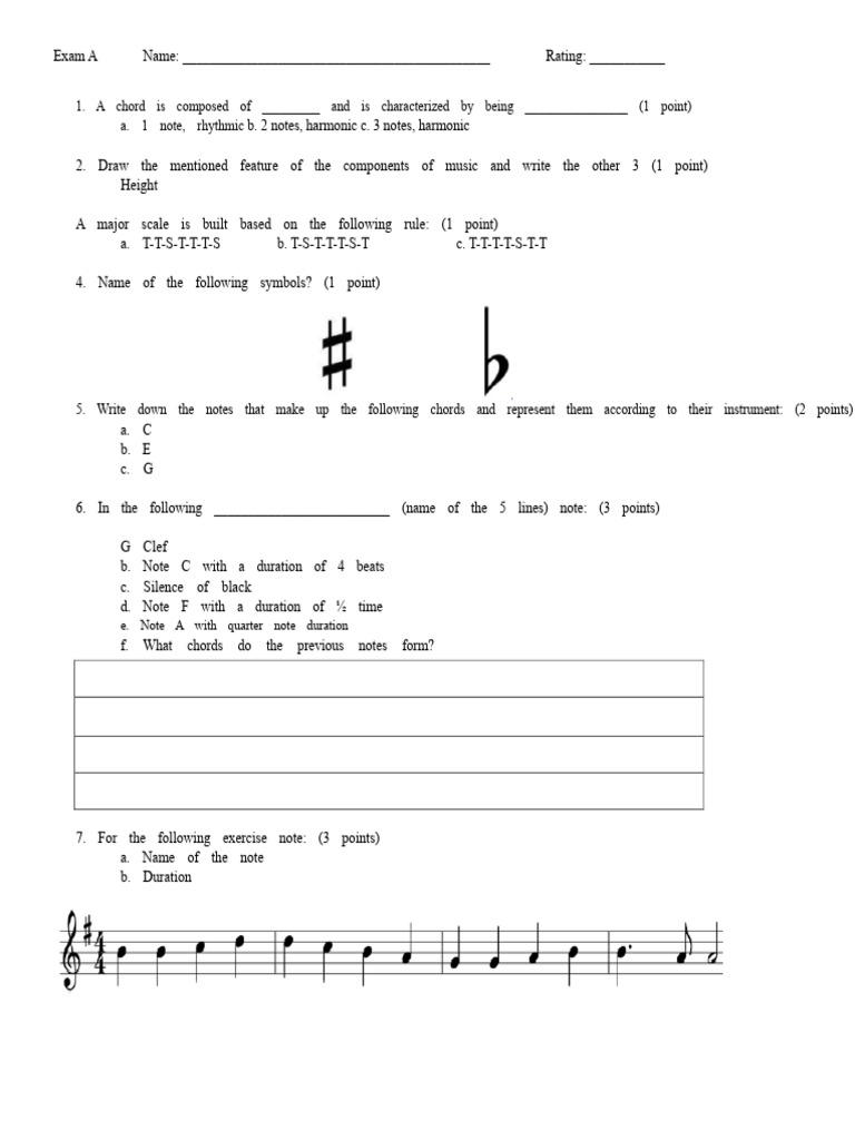 Music Theory Exam Questions and Answers | PDF