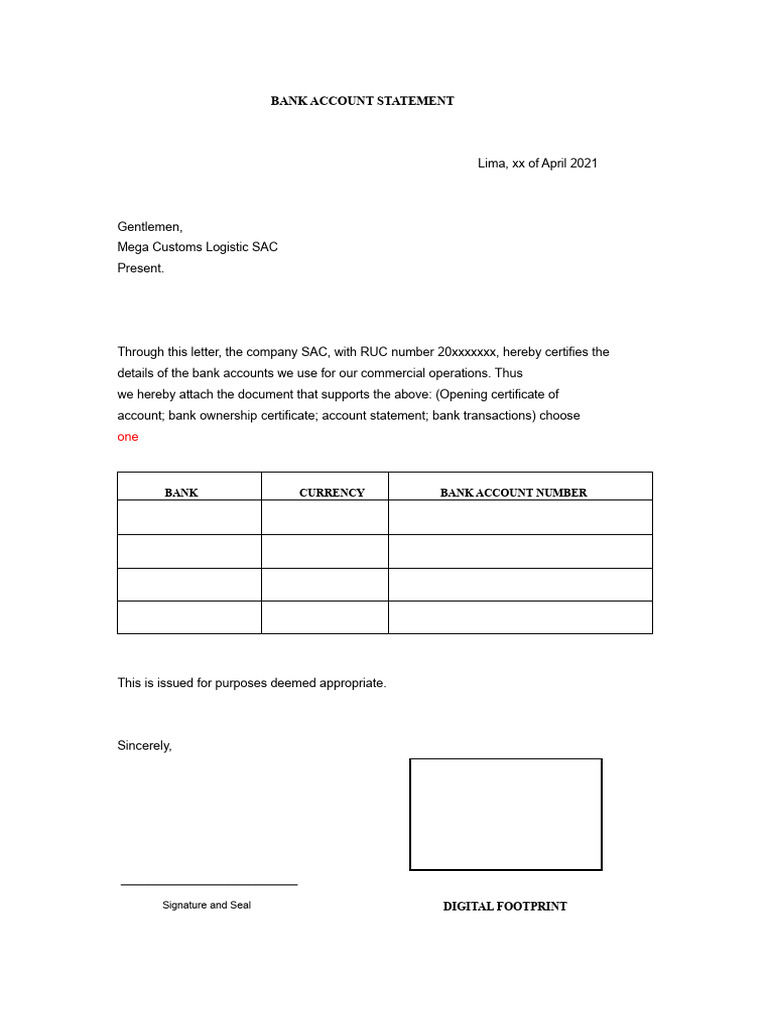 Bank Account Statement | PDF