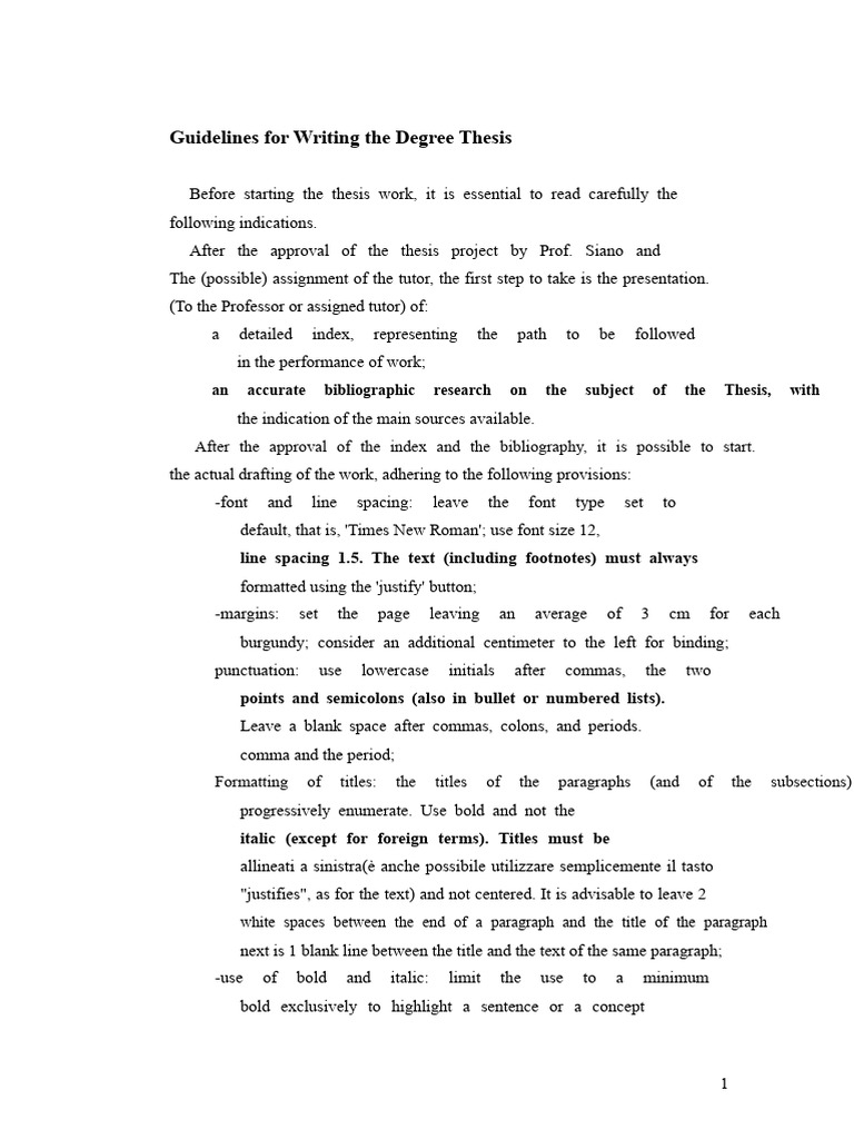 Degree Thesis Writing Guidelines | PDF | Citation | Thesis