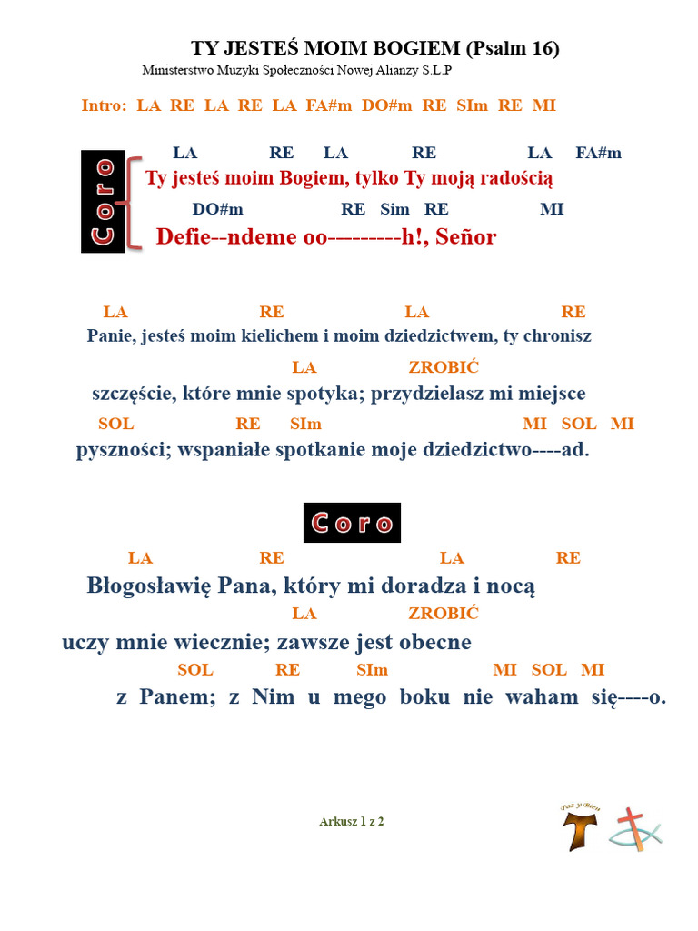Psalm 16 TY JESTEŚ MOIM BOGIEM | PDF
