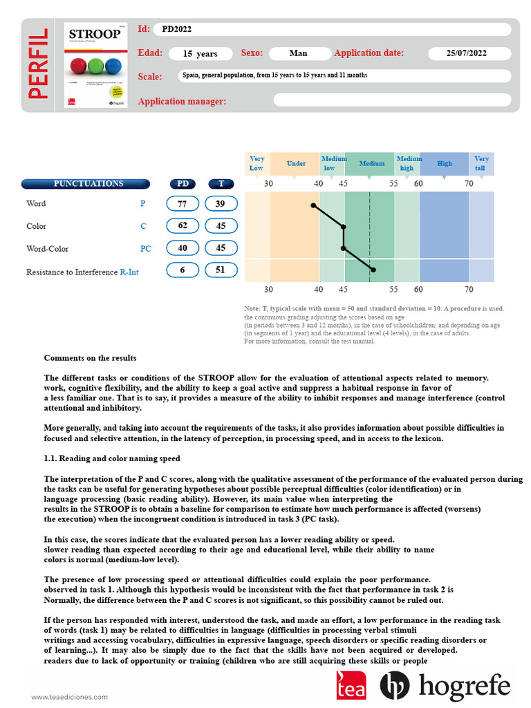 STROOP Test Analysis for Cognitive Assessment | PDF | Mental ...