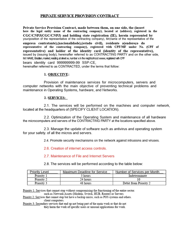 Example of Computer Maintenance Contract | PDF | Computer Network ...