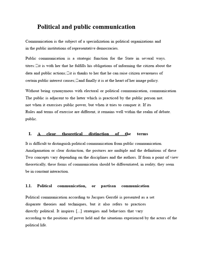 Political and Public Communication | PDF | Communication | Political ...