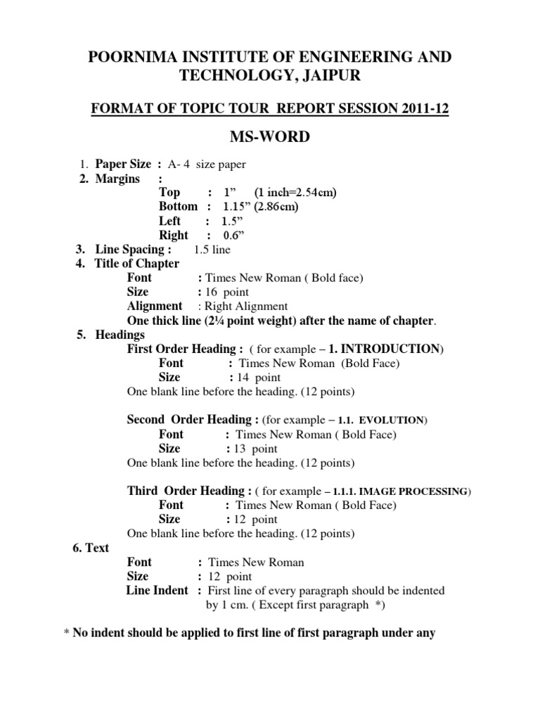 Tour Report Format | PDF | Times New Roman | Typefaces