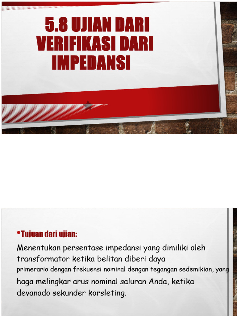Uji Verifikasi Impedansi | PDF