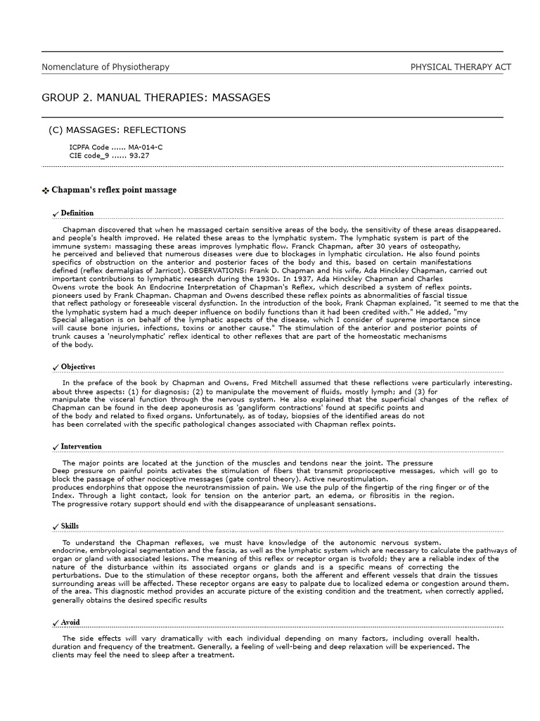 Chapman Reflex Points | PDF | Massage | Pain