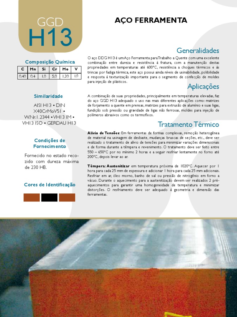H13 | PDF | Dureza | Aço