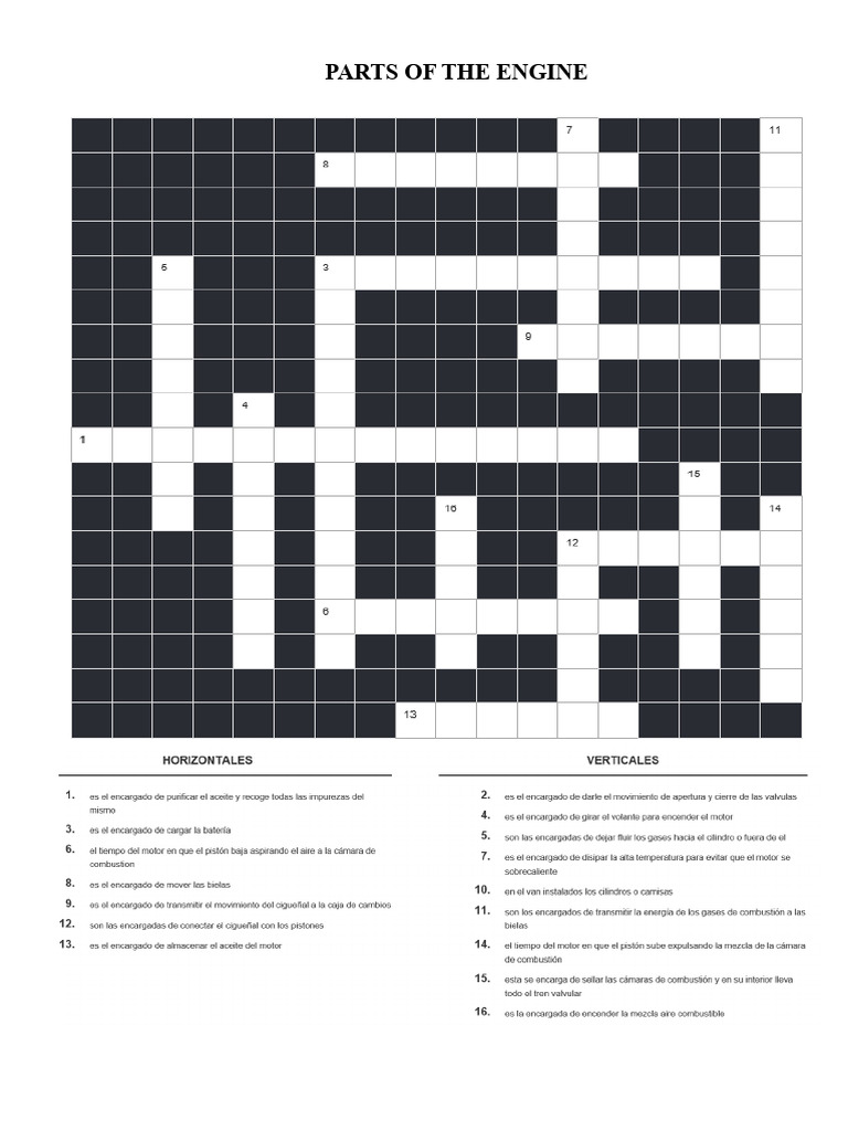 Crossword Engine Parts | PDF