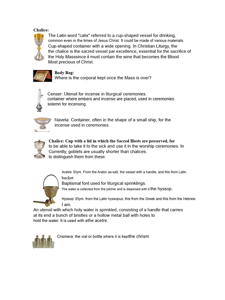 Liturgical Utensils-1 | PDF | Mass (Liturgy) | Liturgy