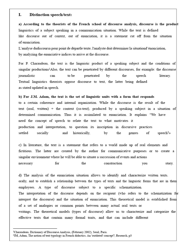 Types of Discourse and Text Analysis | PDF | Discourse | Linguistics