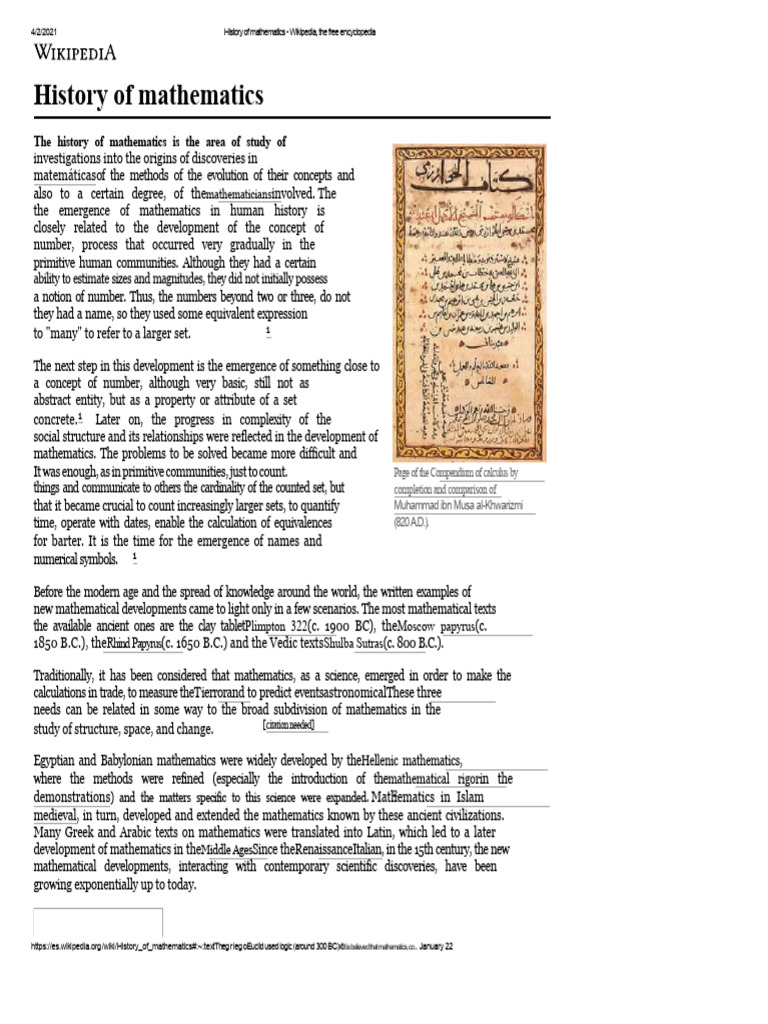 History of Mathematics DAVID | PDF | Mathematics | Numbers