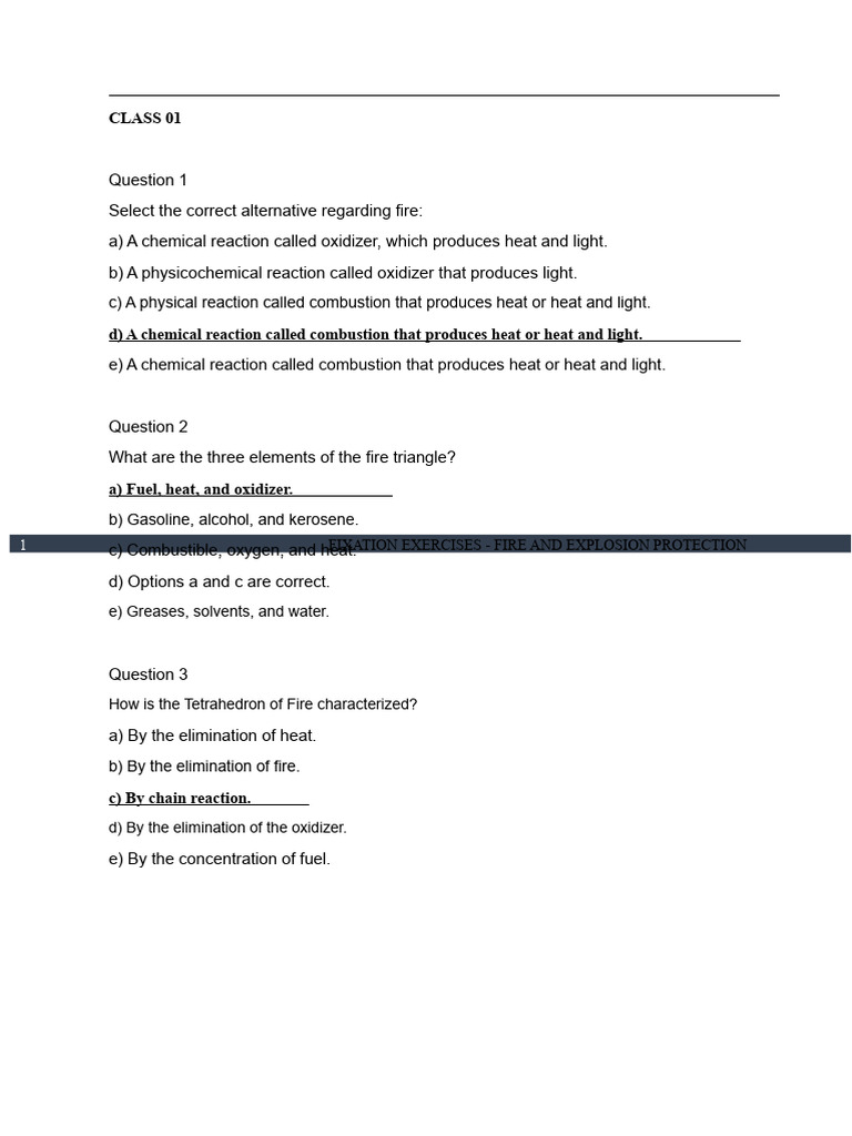 4 - Fire and Explosion Protection Exercises | PDF | Fires | Firefighting