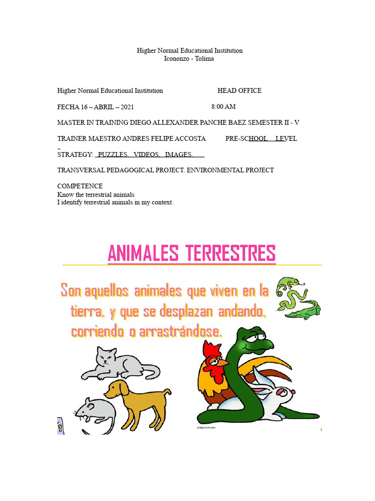 Planning Terrestrial Animals | PDF | Behavioural Sciences ...