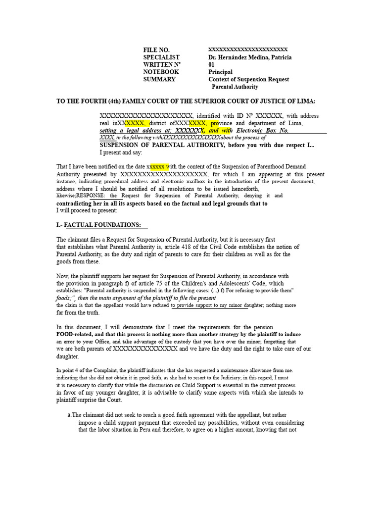 Model of Response To A Lawsuit | PDF | Lawsuit | Complaint