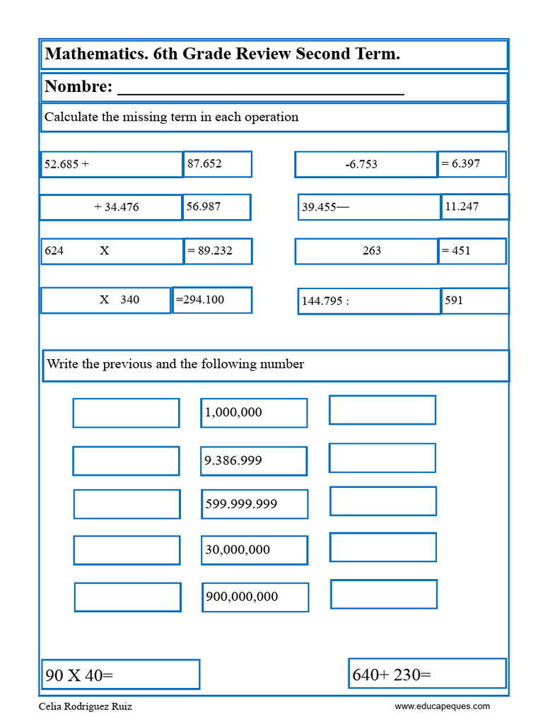 Sixth Grade Mathematics 2 | PDF | Division (Mathematics) | Arithmetic