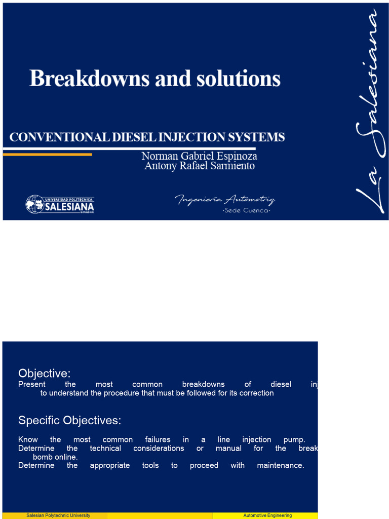 Diesel Injection System Breakdowns Guide | PDF | Fuel Injection ...