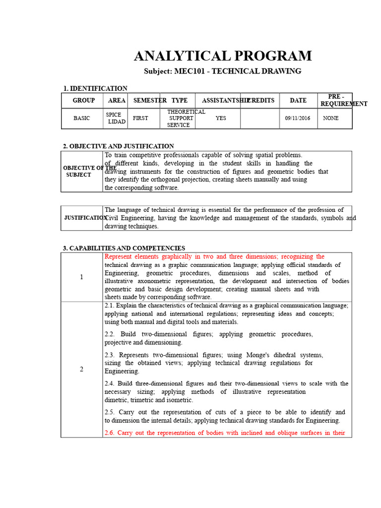 Analytical Program EXAMPLE | PDF | Technical Drawing | Geometry