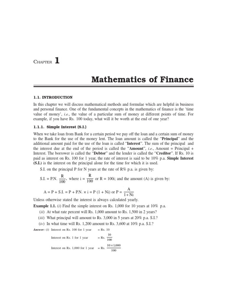 Financal Mathematics | PDF | Compound Interest | Interest