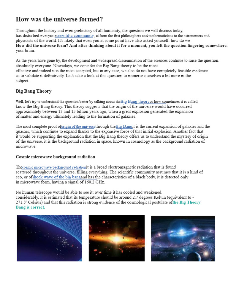 How The Universe Was Formed | PDF