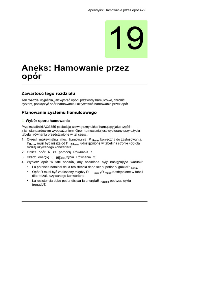 Opór Hamowania | PDF