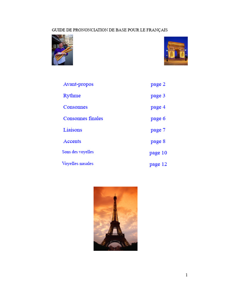 Guide de Prononciation du Français | PDF | Accent tonique | Langue ...