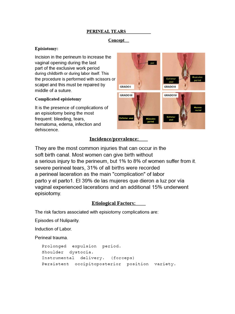 Perineal and Cervical Tears | PDF | Childbirth | Vagina