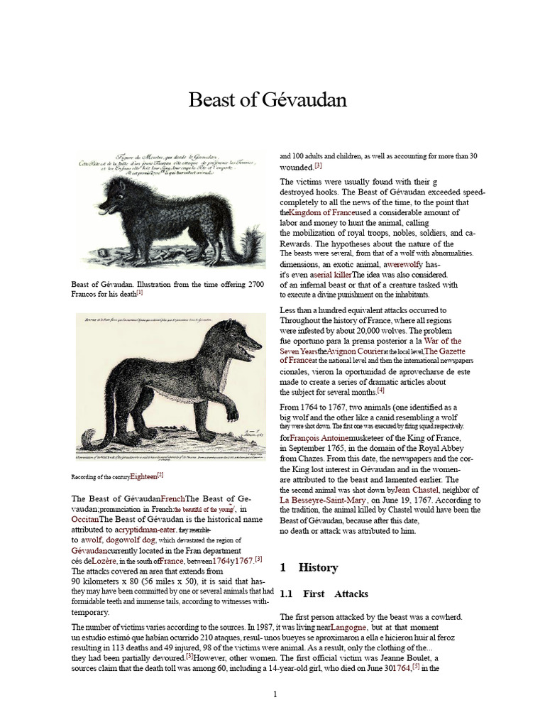 Beast of Gévaudan | PDF