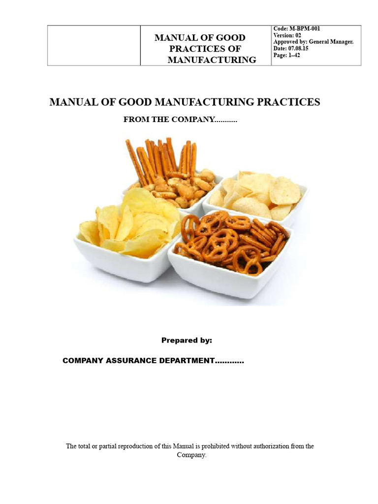 Good Manufacturing Practices Manual | PDF | Calibration | Food Safety